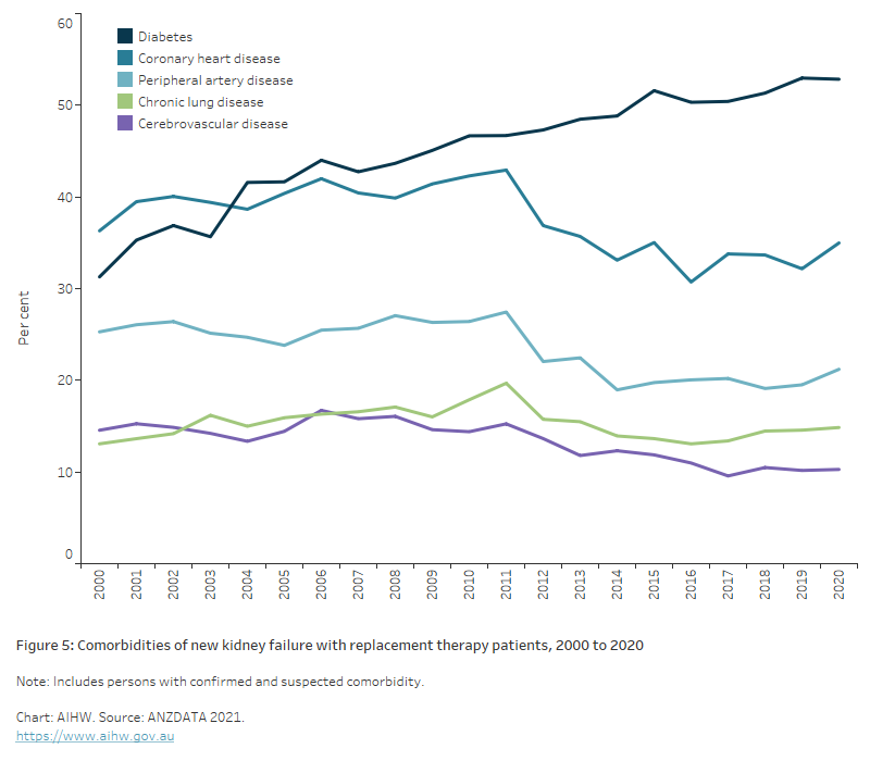 Chronic kidney disease: Australian facts, Comorbidity of chronic kidney ...