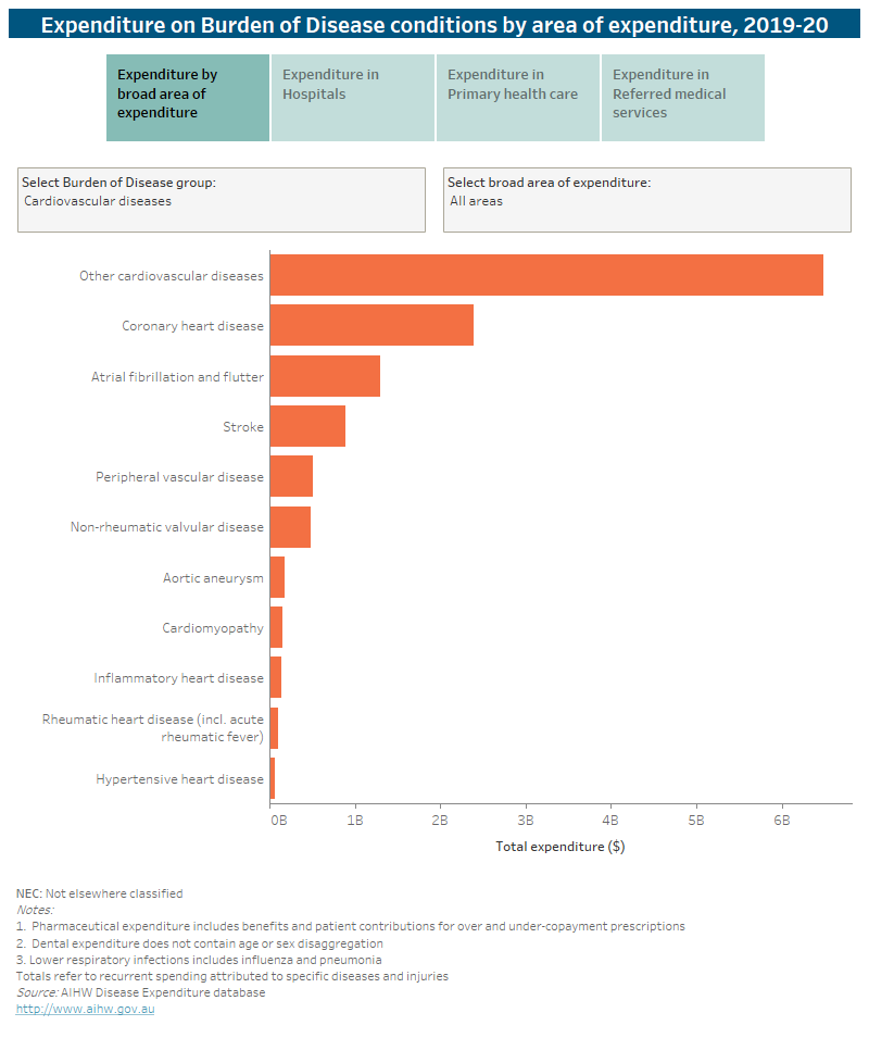 Disease expenditure in Australia 2019–20, Australian burden of disease ...