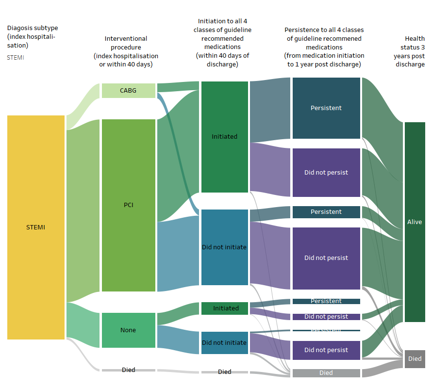 Treatment pathways for people hospitalised for acute coronary syndrome ...