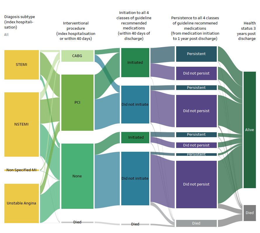 Treatment pathways for people hospitalised for acute coronary syndrome ...